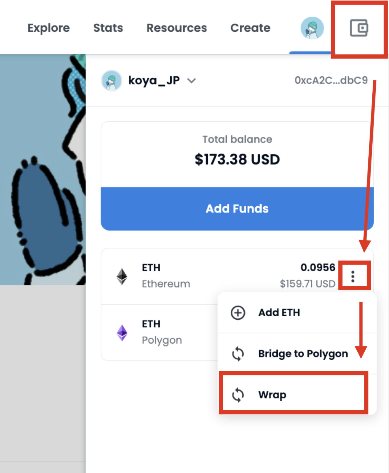 OpenSeaで見るWETHとは？ETH→WETHの方法を解説！